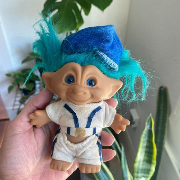 Ace Novelty Co | Toys | Vintage Troll Dolls Baseball Jewel Belly Blue ...